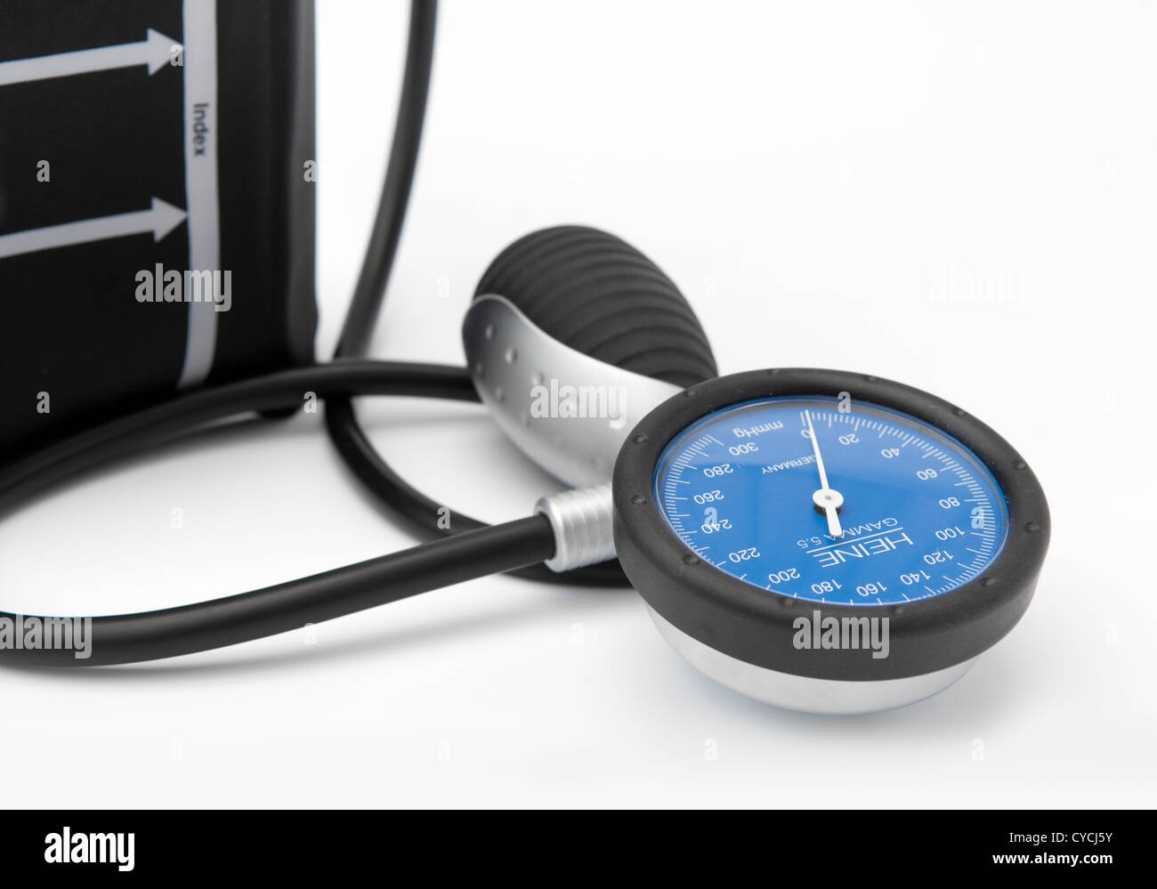 Blood pressure monitor on white background Stock Photo - Alamy