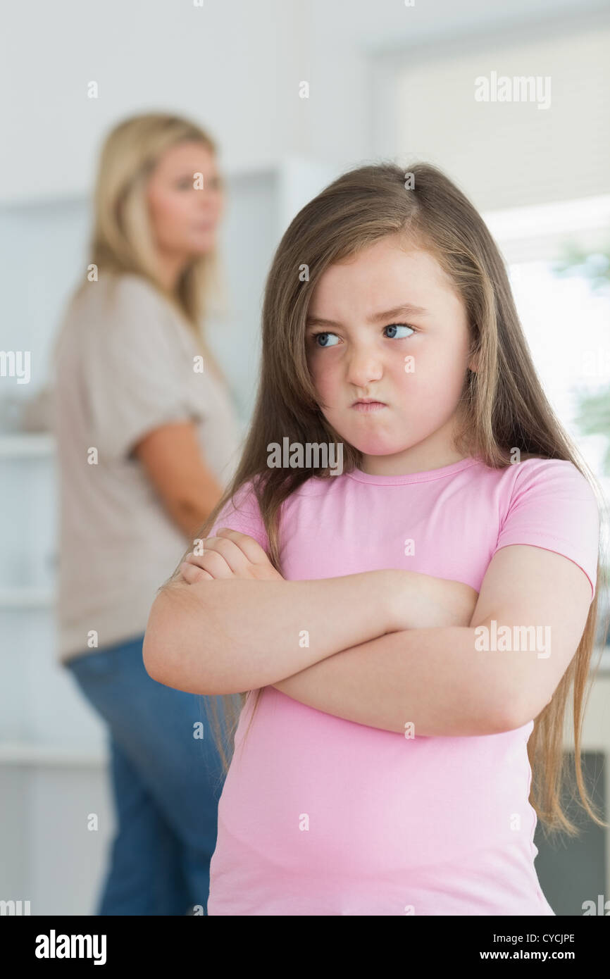 Little girl looking angry Stock Photo - Alamy