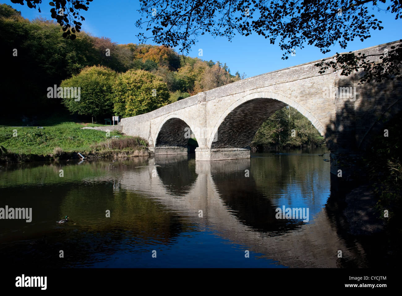 Dinham Bridge over River Teme, Ludlow, Shropshire, England Stock Photo ...