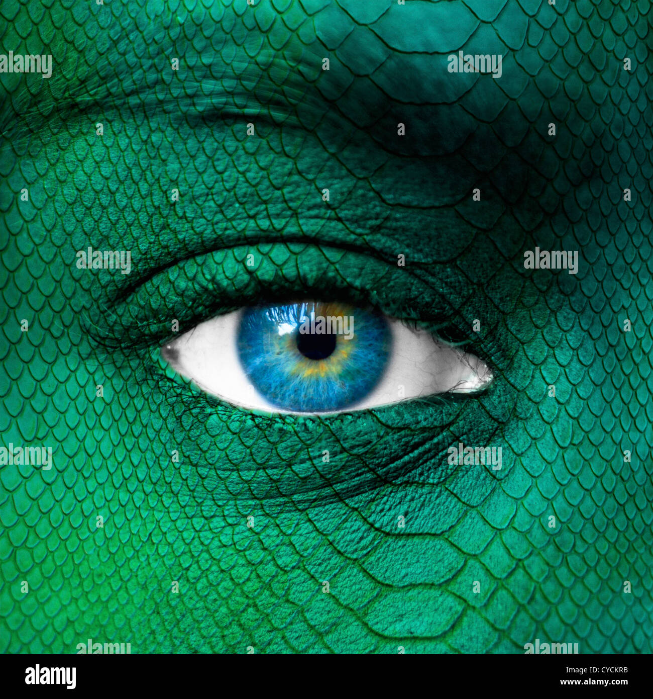 Human face with dragon skin texture Stock Photo - Alamy