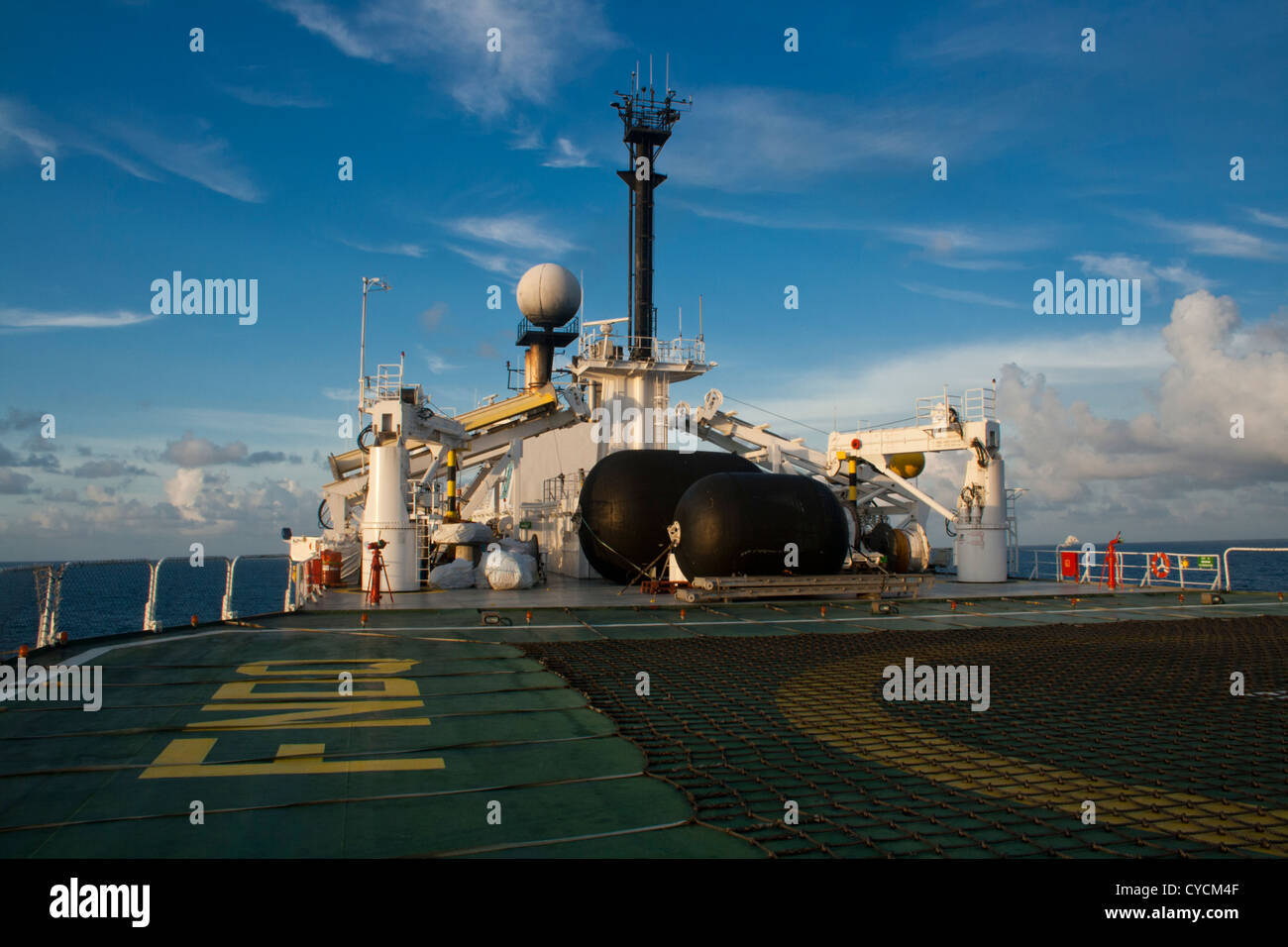 Helideck of the Seismic vessel CGG Alize Stock Photo - Alamy
