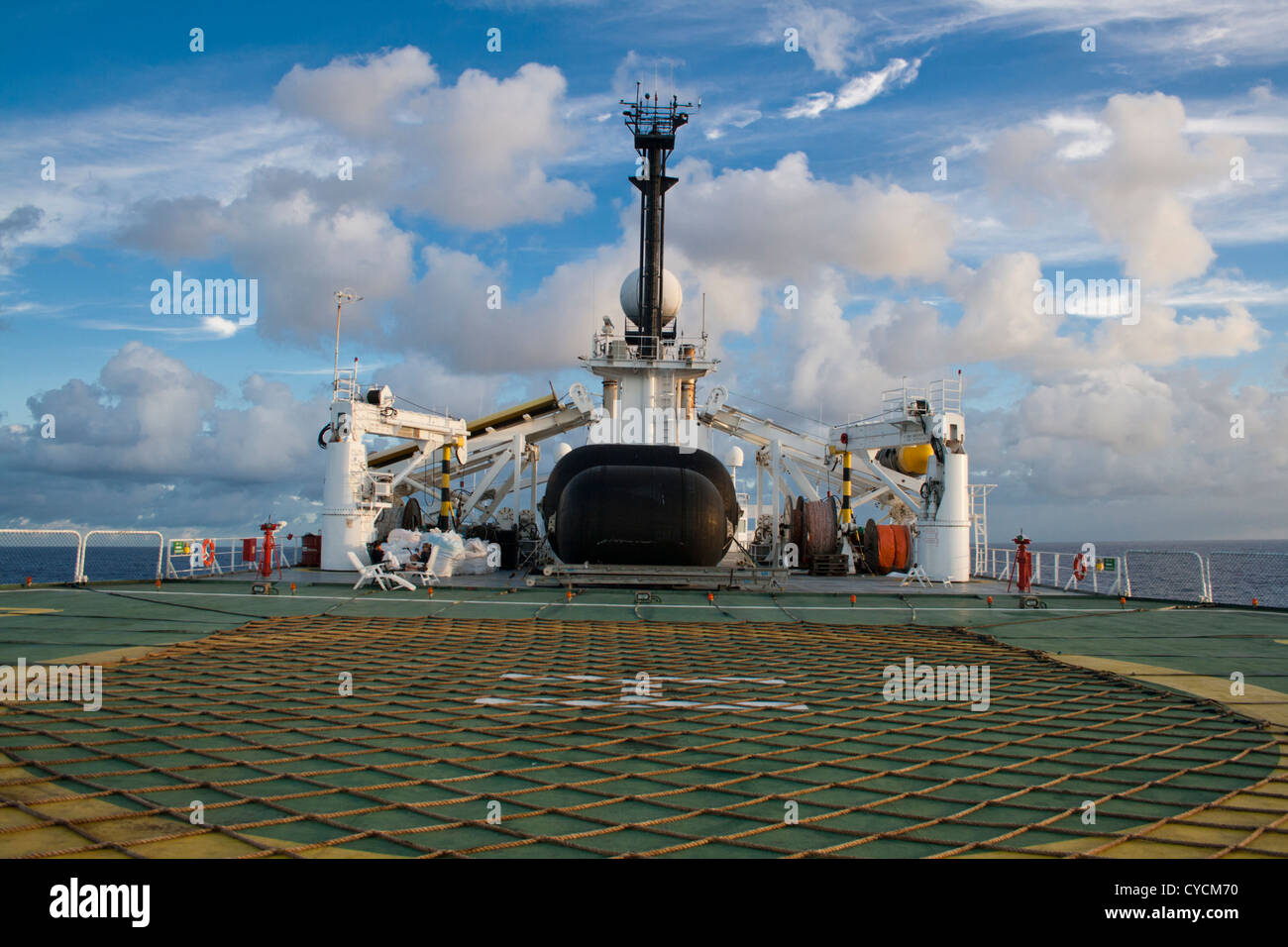Helideck of the Seismic vessel CGG Alize Stock Photo - Alamy