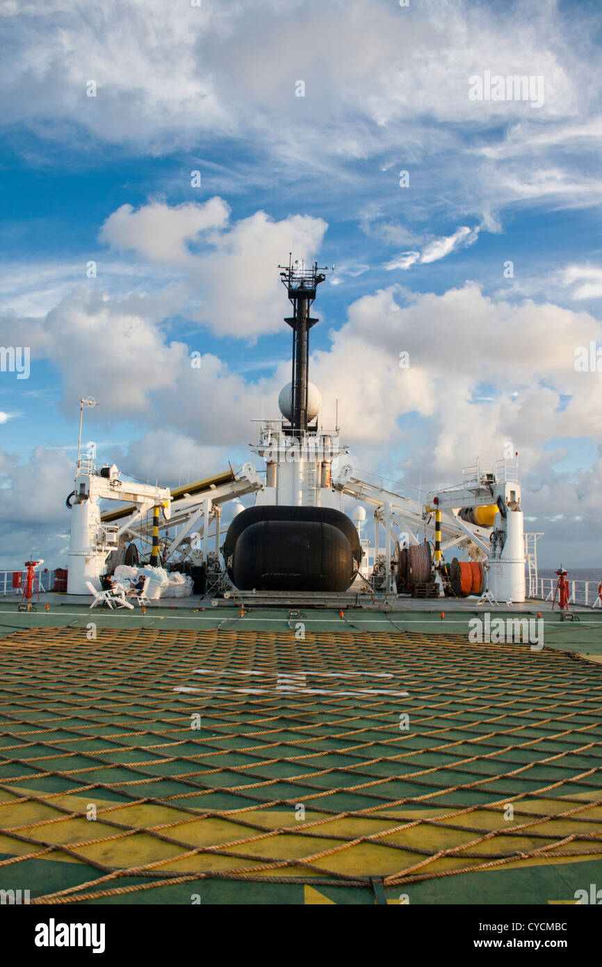 Helideck of the Seismic vessel CGG Alize Stock Photo - Alamy