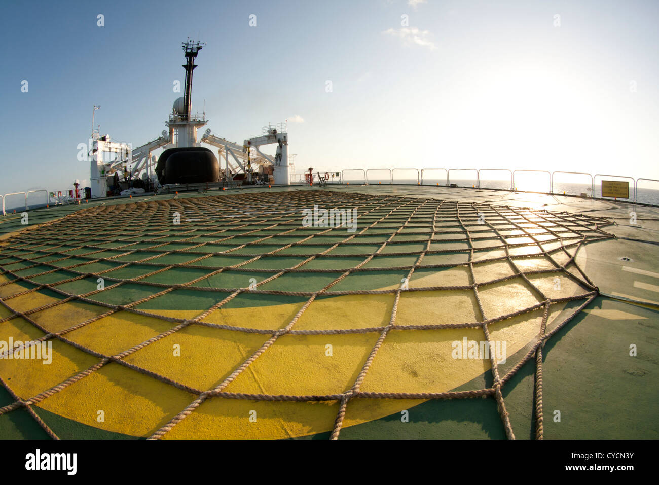 Helideck of the Seismic vessel CGG Alize Stock Photo - Alamy