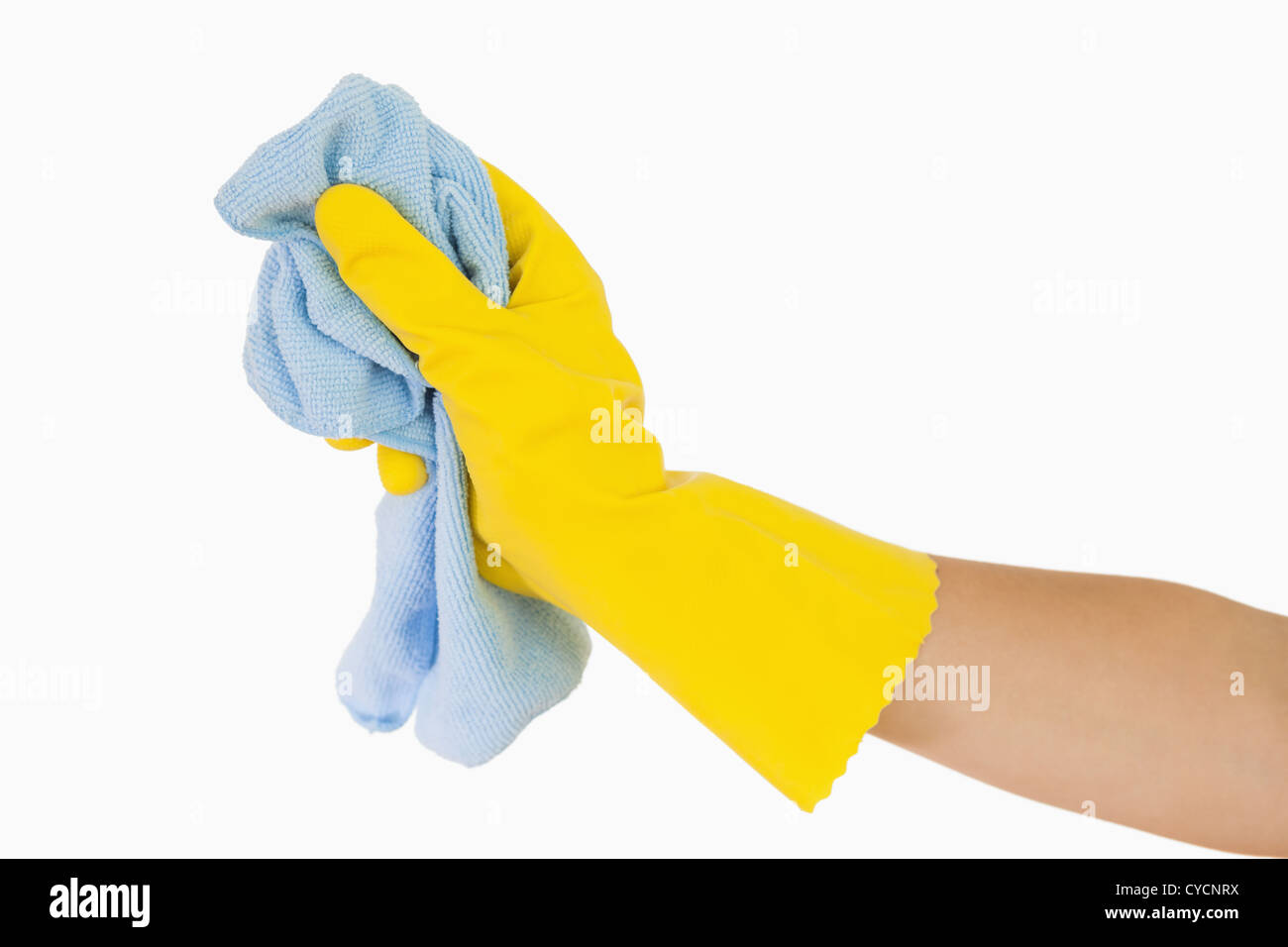 Hand using rag Stock Photo - Alamy