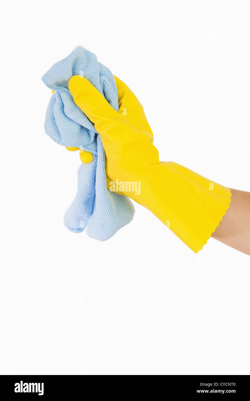 Hand cleaning with rag Stock Photo - Alamy