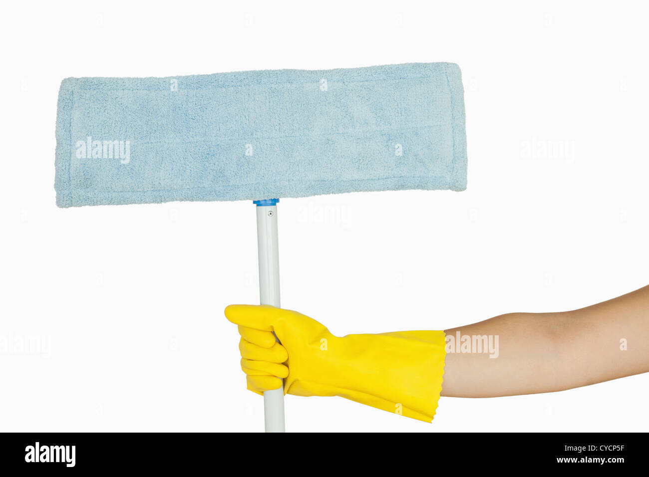 Hand holding mop Stock Photo - Alamy