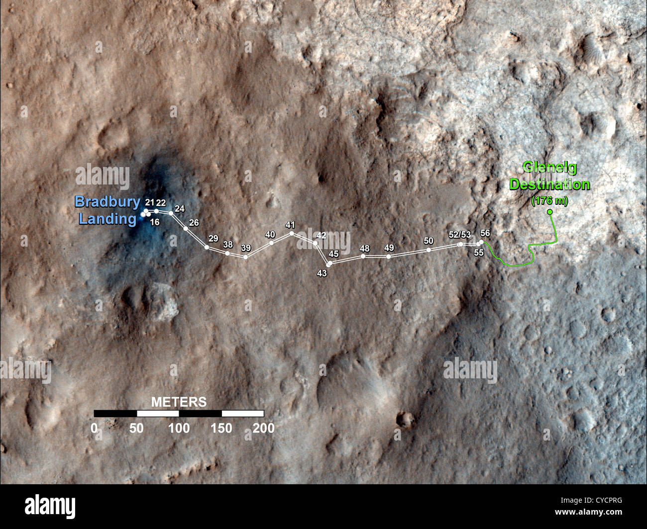 NASA's Curiosity rover map shows its route on Mars during sol 56 ...