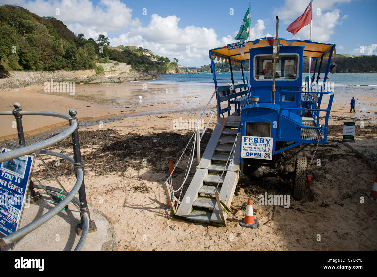 Ferry tractor used to collect passengers from the Salcombe ferry at ...