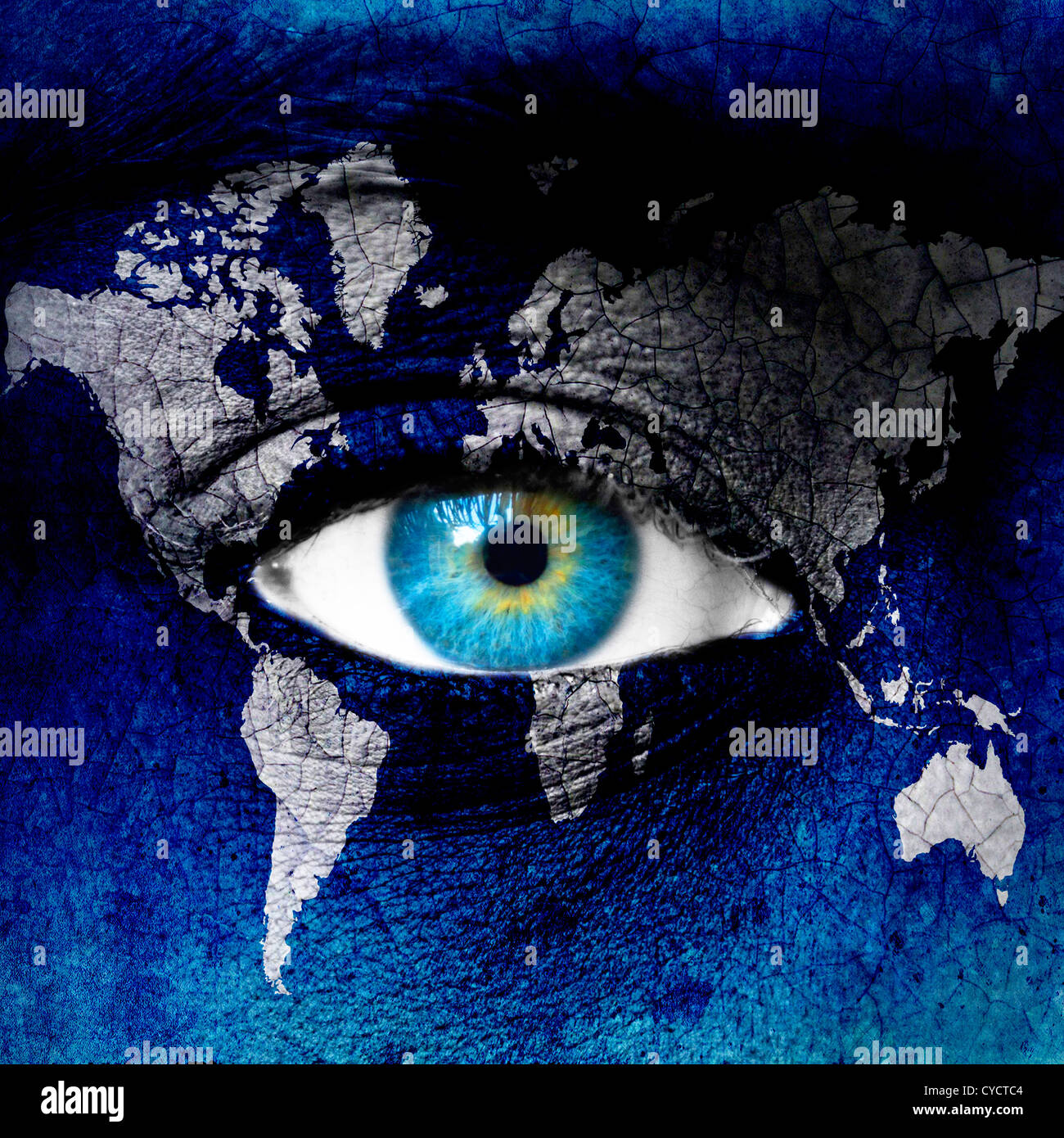 Planet earth and blue human eye Stock Photo - Alamy