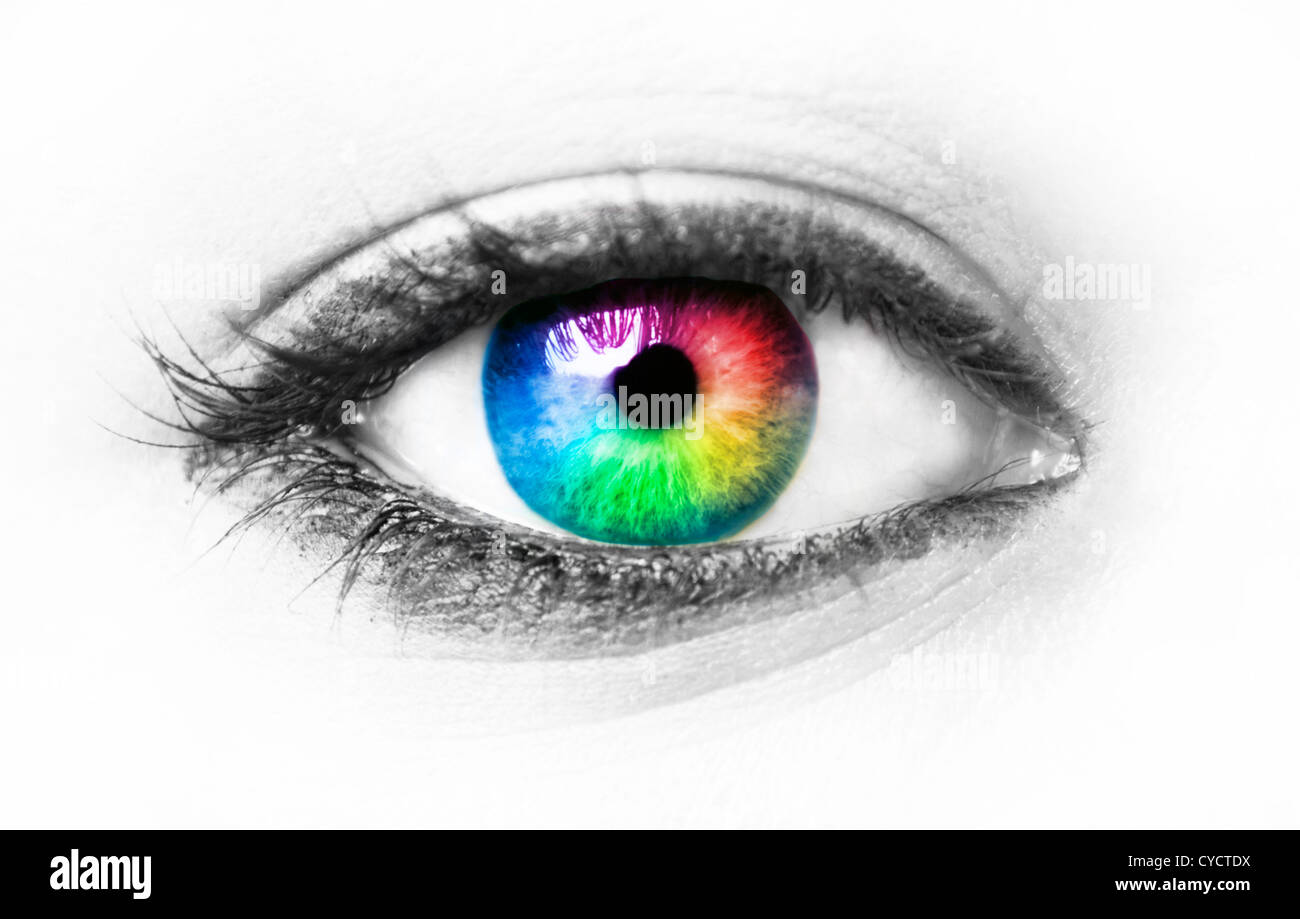 Colorful eye isolated on white Stock Photo - Alamy