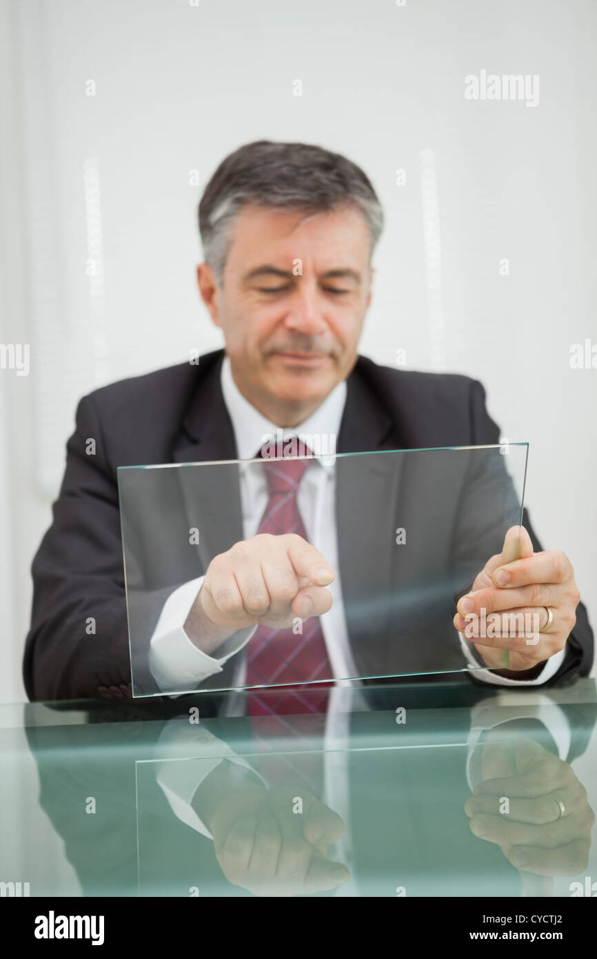 Man writing on clear screen hi-res stock photography and images - Alamy
