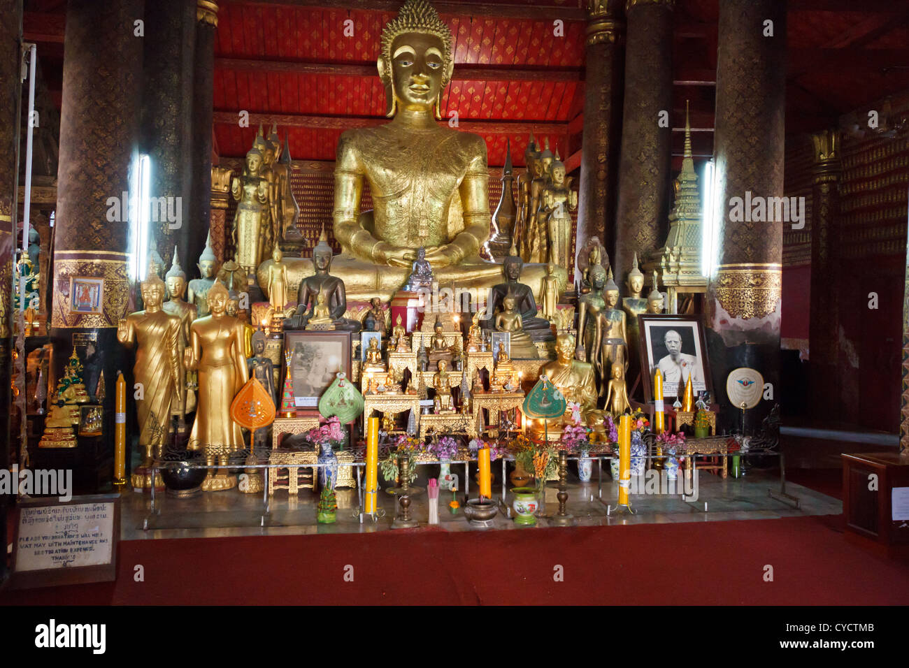 Statue in the Temple Vat Siphouthabat Thippharam in Luang Prabang, Laos ...