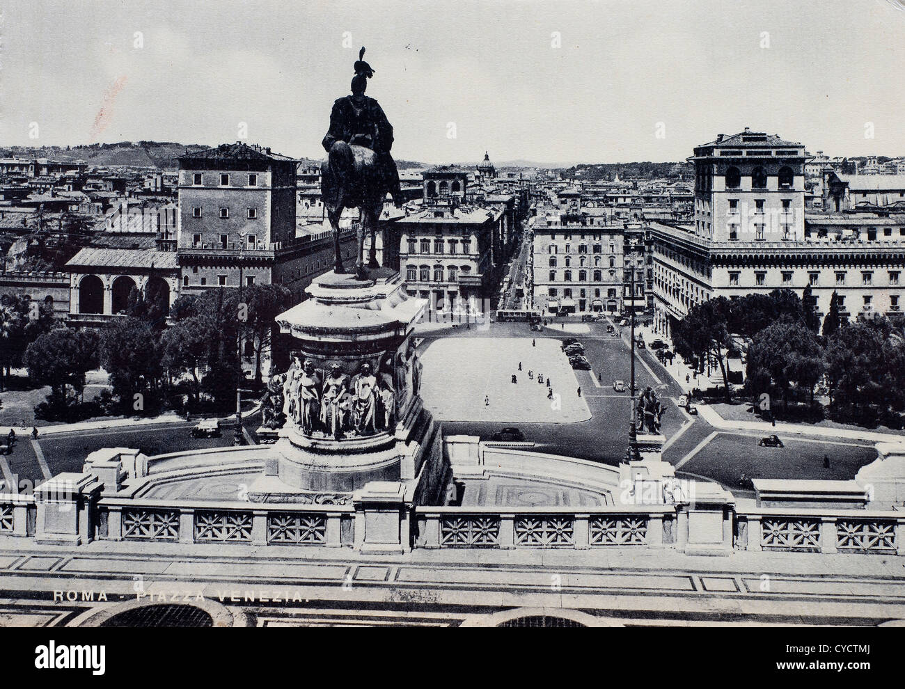 A view of Rome in an old postcard Stock Photo - Alamy