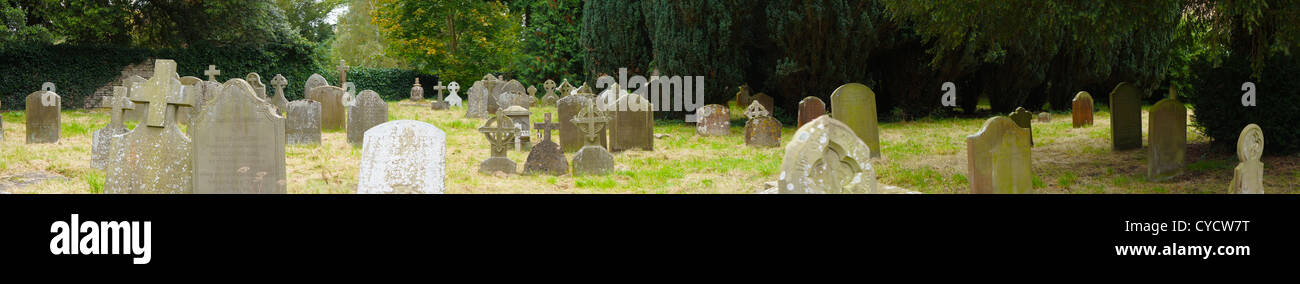 A panoramic view of an old graveyard Stock Photo - Alamy