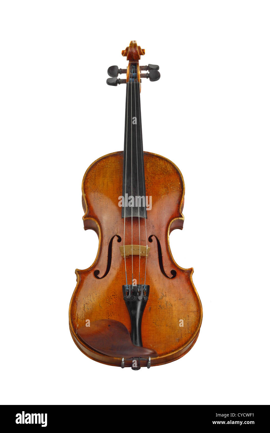 Old violin isolated on white Stock Photo - Alamy