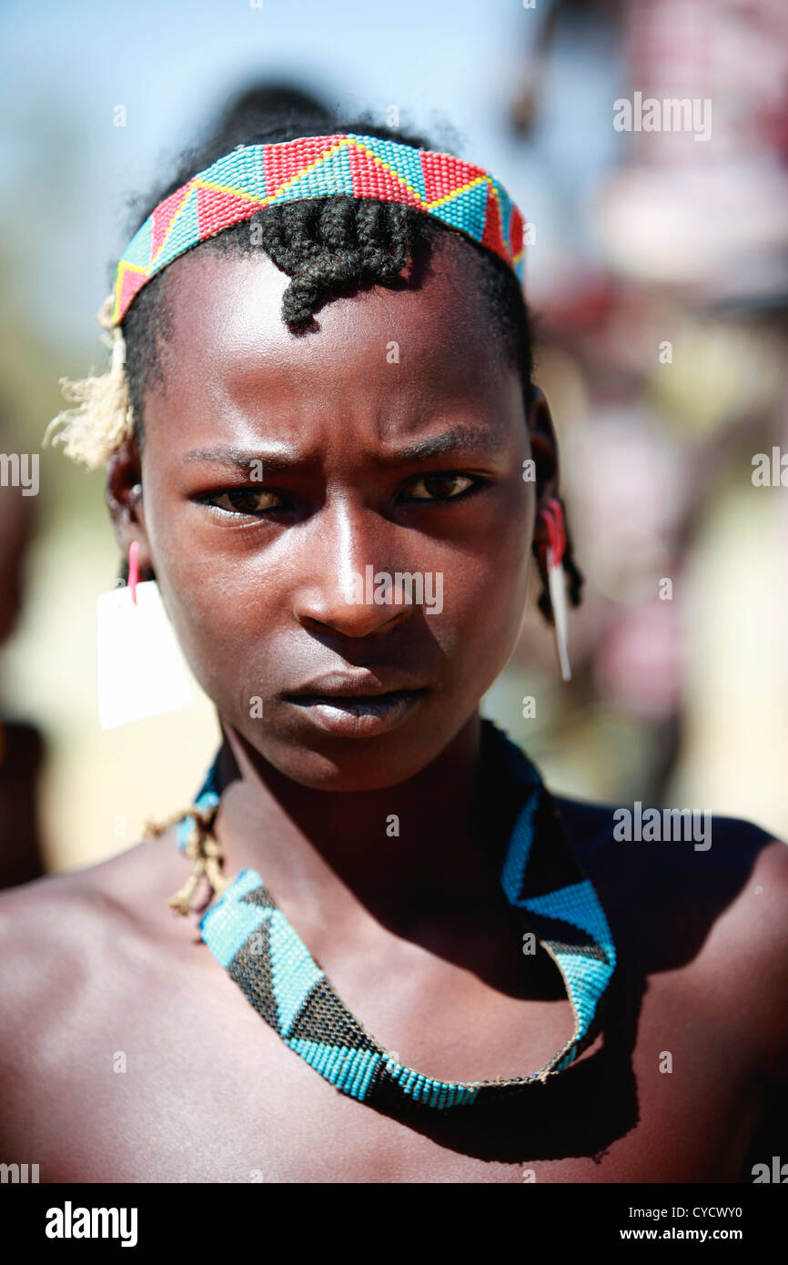 Portrait of young tribal man Stock Photo - Alamy