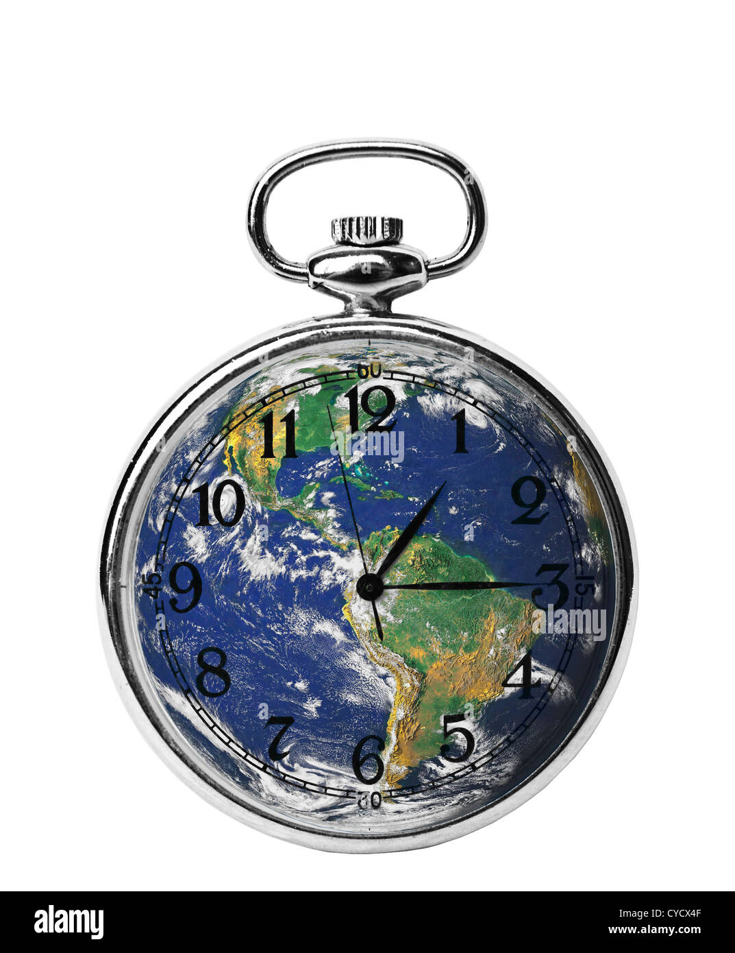 Earth Clock isolated on white- Elements of this image are furnished by ...