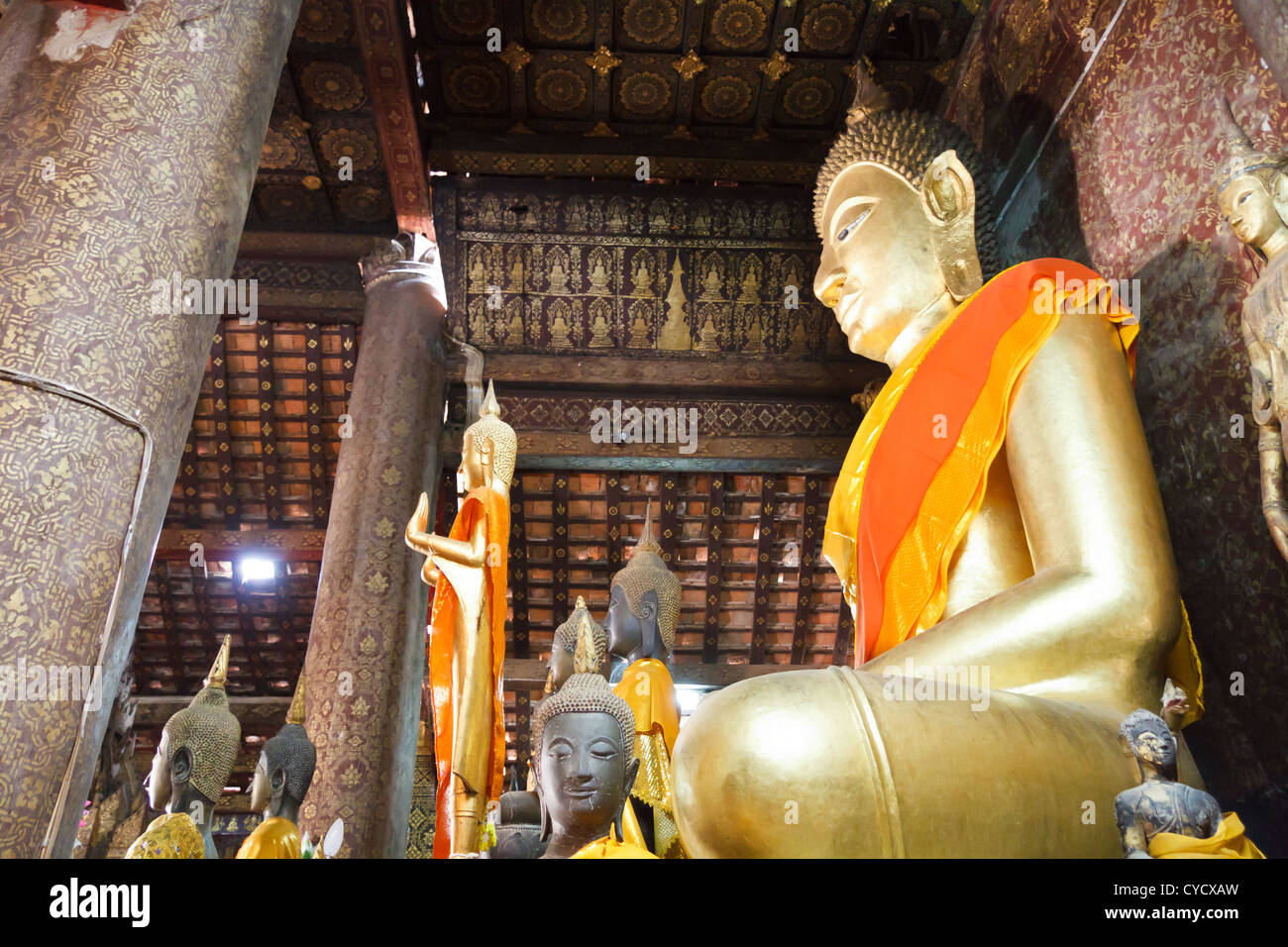 Statue in the Temple Vat Siphouthabat Thippharam in Luang Prabang, Laos ...
