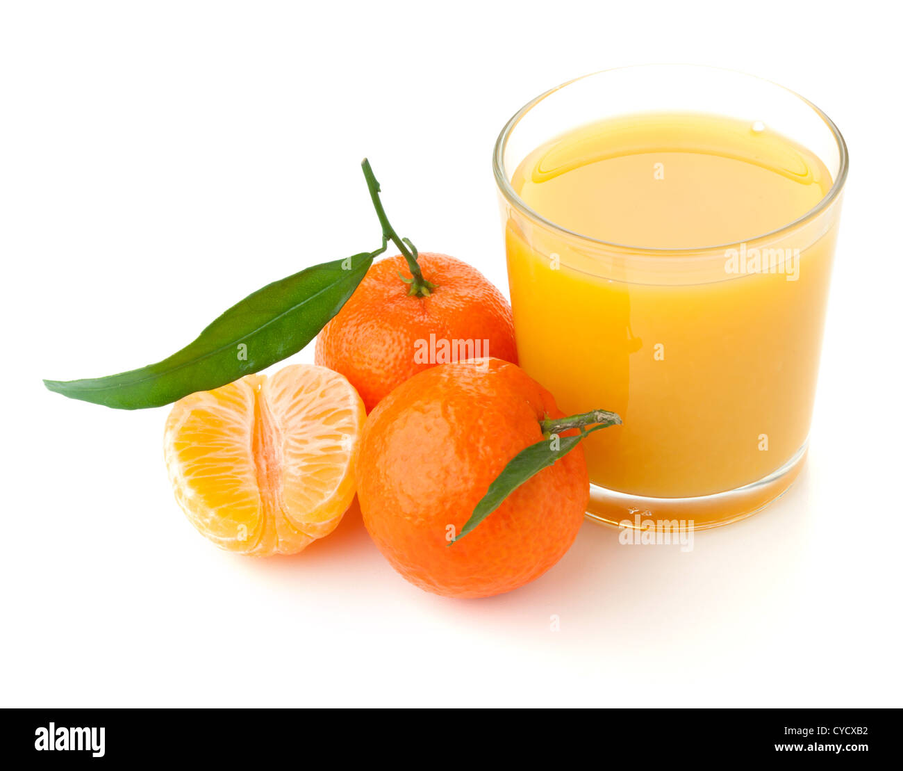 Tangerine juice. Isolated on white background Stock Photo - Alamy