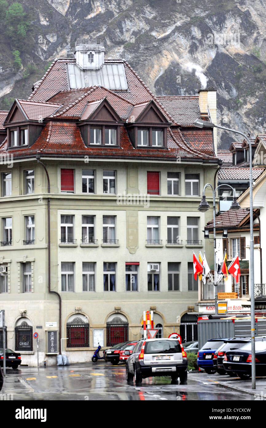 Flags of Switzerland on city streets Stock Photo - Alamy