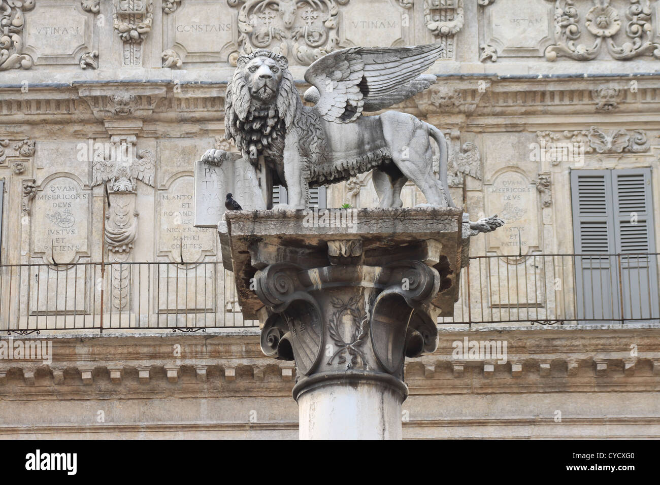 Winged lion - Saint Mark Evangelist symbol Stock Photo - Alamy