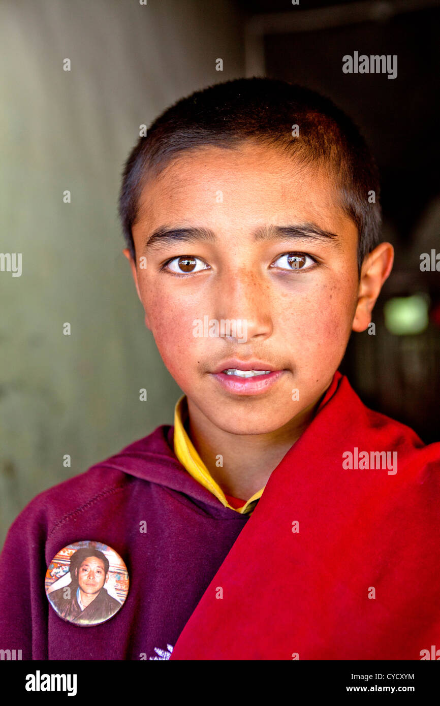 A novice monk at Hemis Monastery in India Stock Photo - Alamy