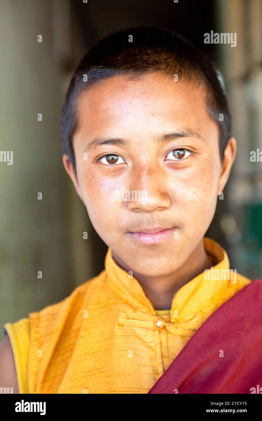 A novice monk at Hemis Monastery in India Stock Photo - Alamy
