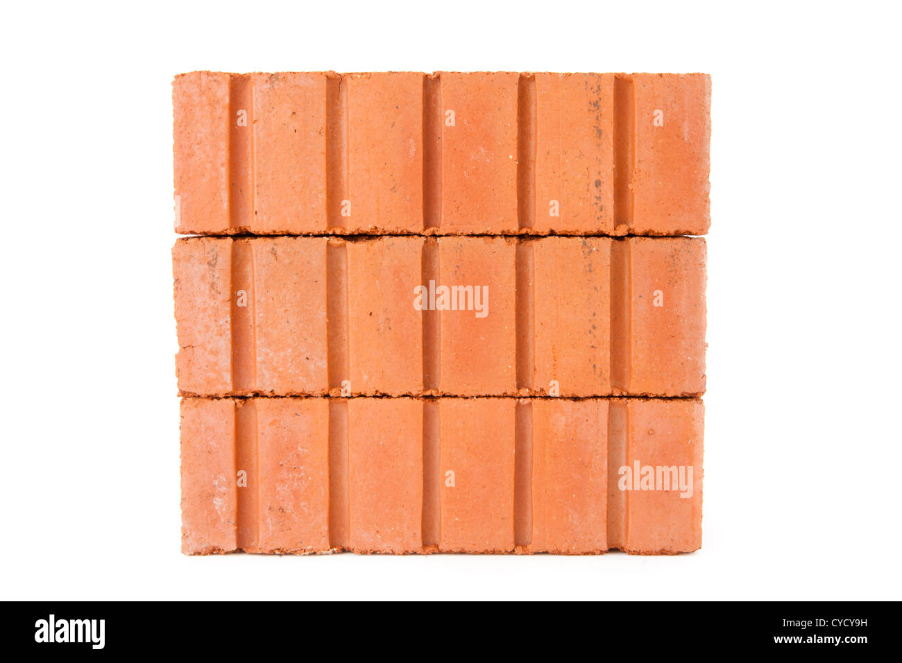 Stack of clay bricks in a wall Stock Photo - Alamy