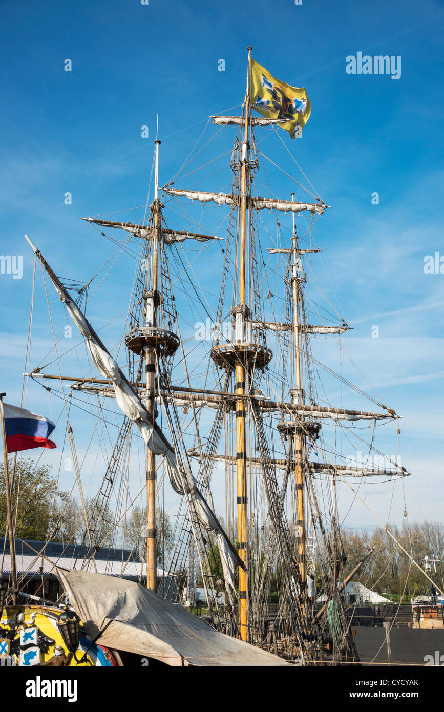russian frigate with three masts Stock Photo - Alamy