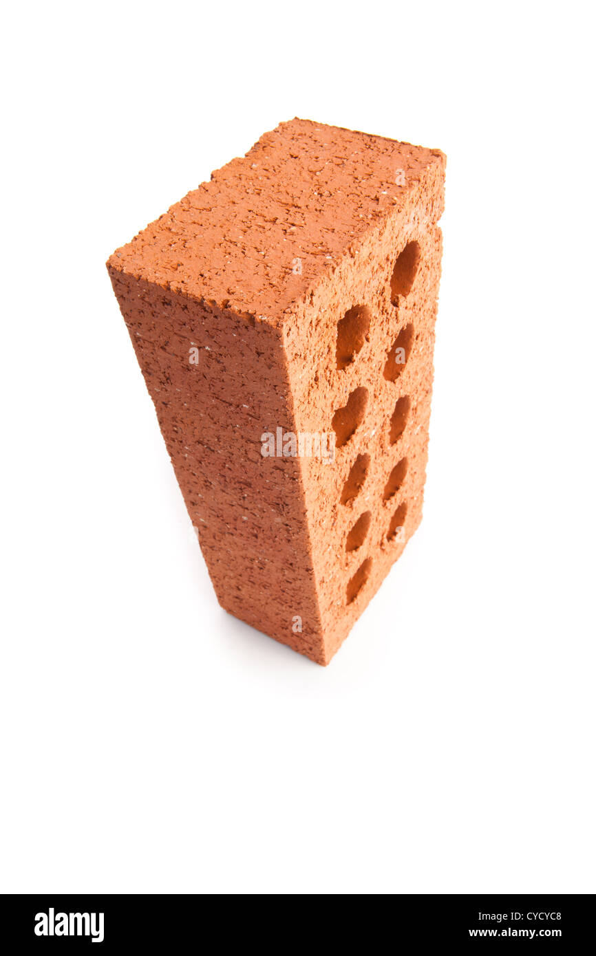 Standing red brick with ten holes Stock Photo - Alamy