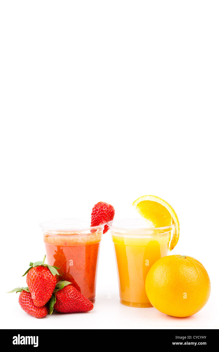Strawberry and orange drinks Stock Photo - Alamy