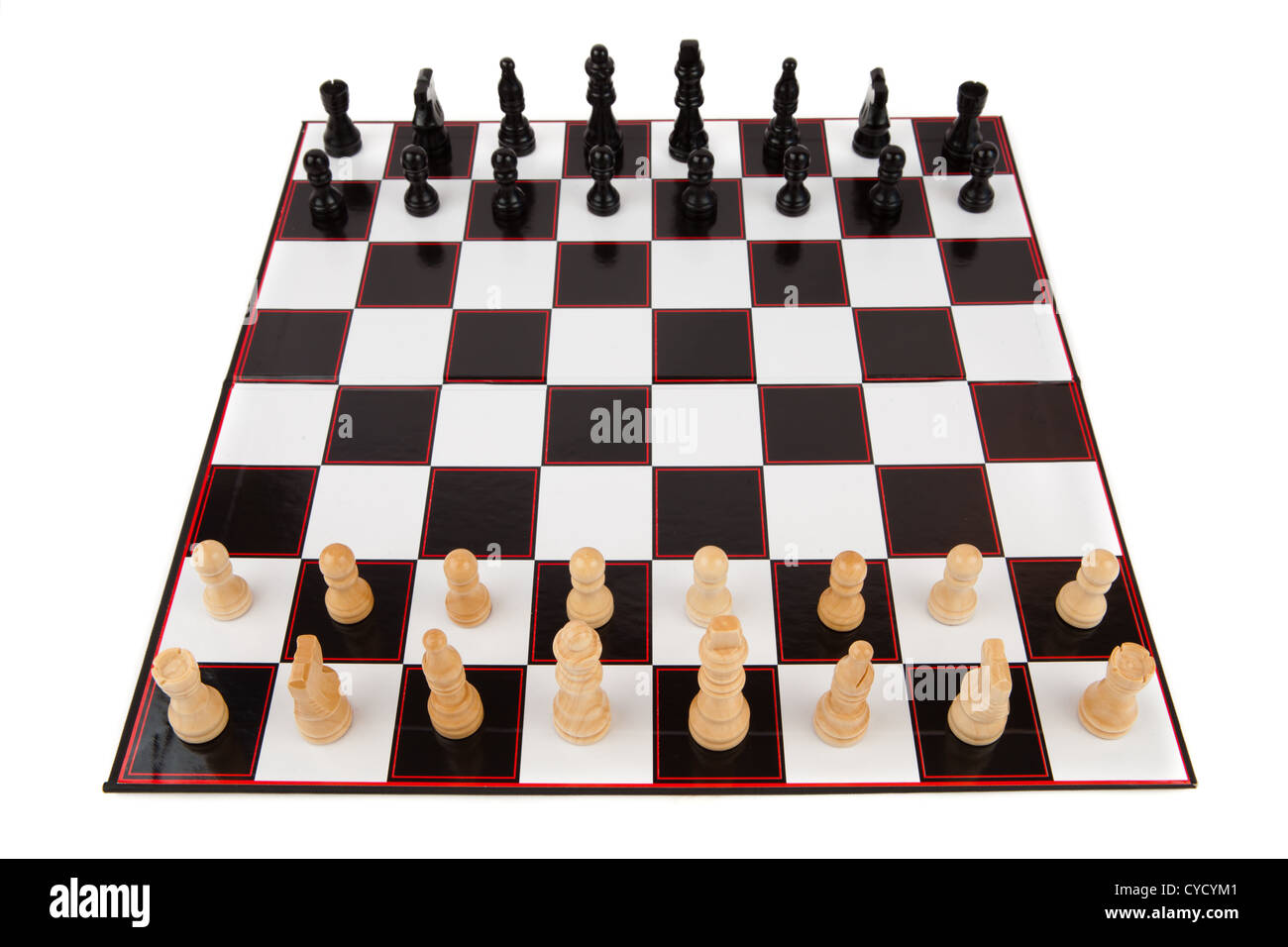 Chessboard fully set up Stock Photo - Alamy