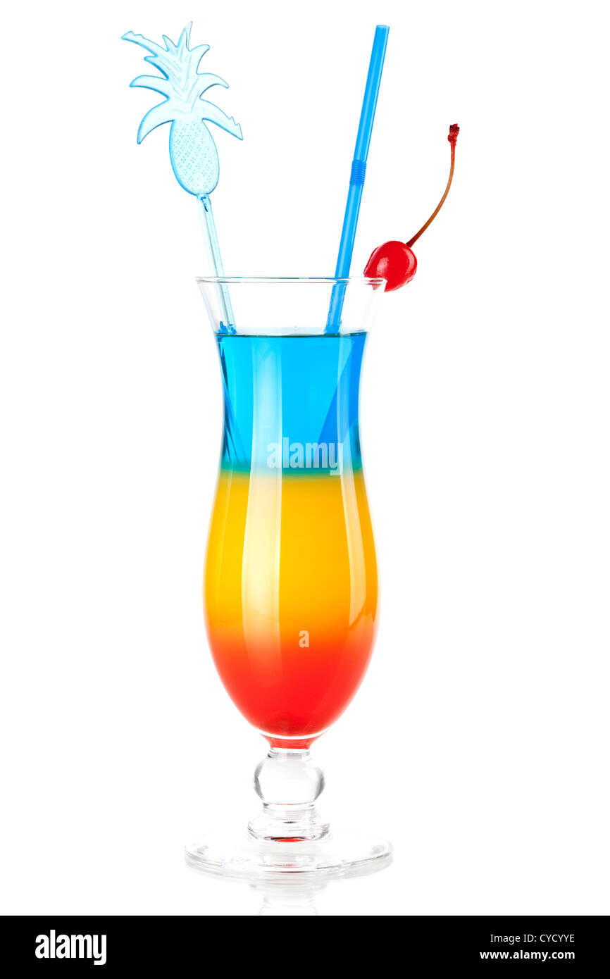 Cocktail collection - Three layered tropical cocktail with pineapple ...