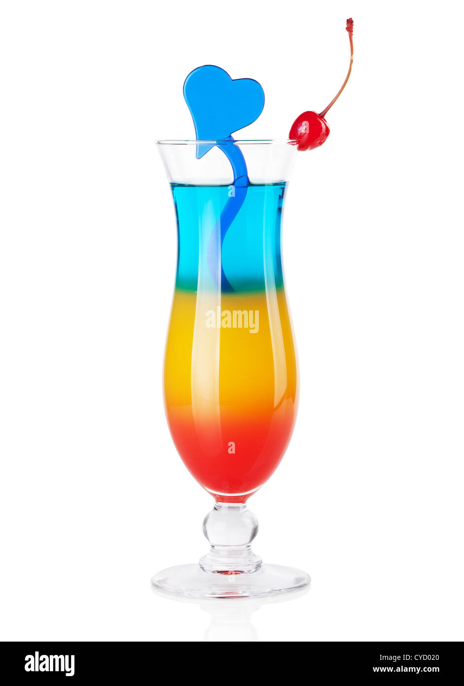 Cocktail collection - Three layered tropical cocktail with blue heart ...