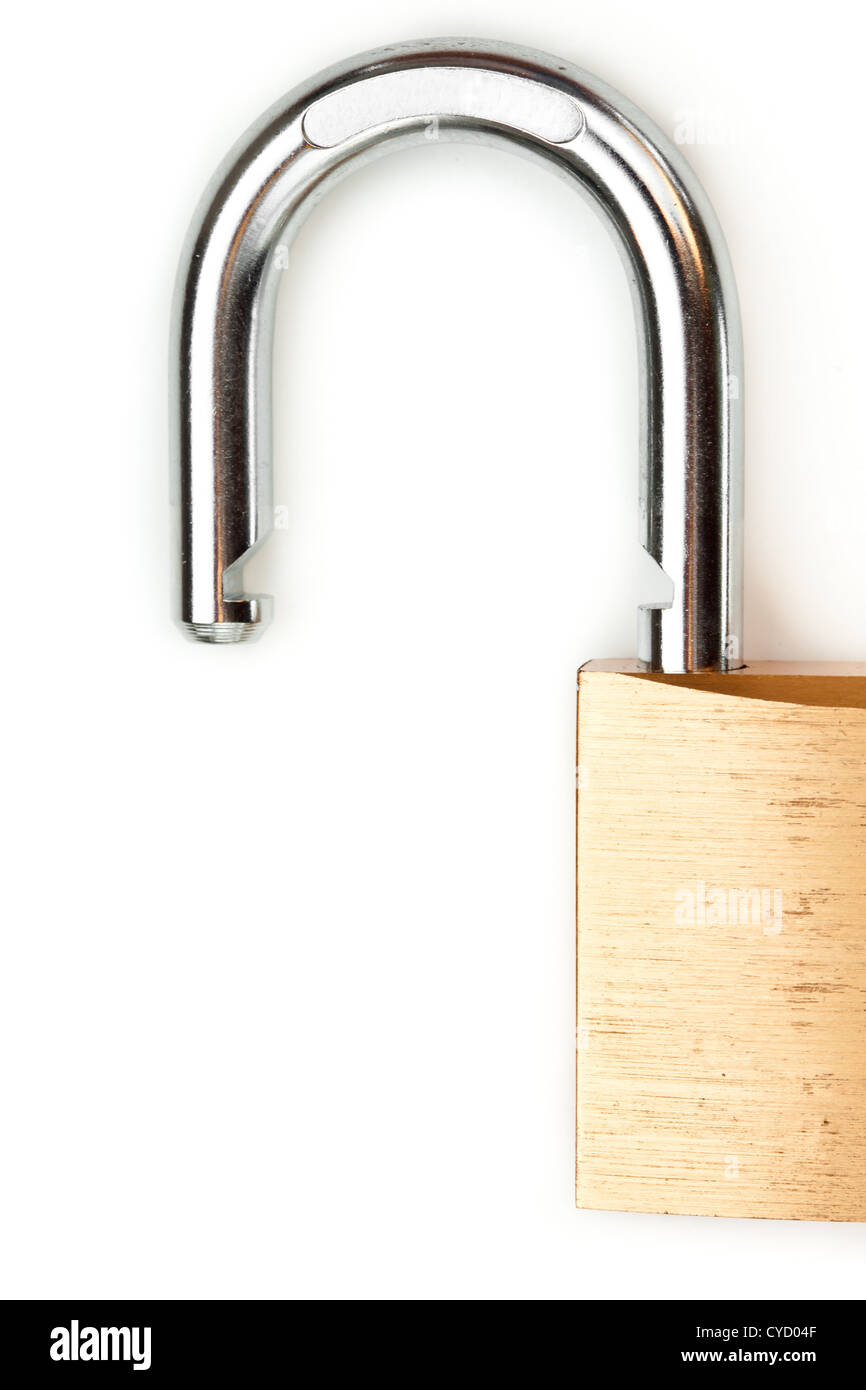 Unlocked padlock close-up Stock Photo - Alamy