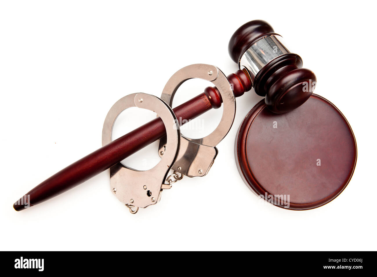 Gavel and handcuffs Stock Photo - Alamy