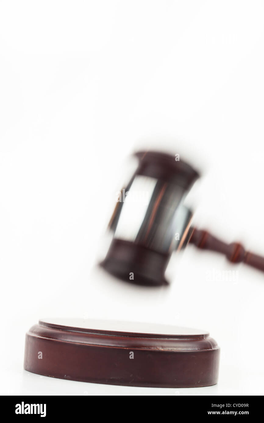 Banging hammer and gavel Stock Photo - Alamy