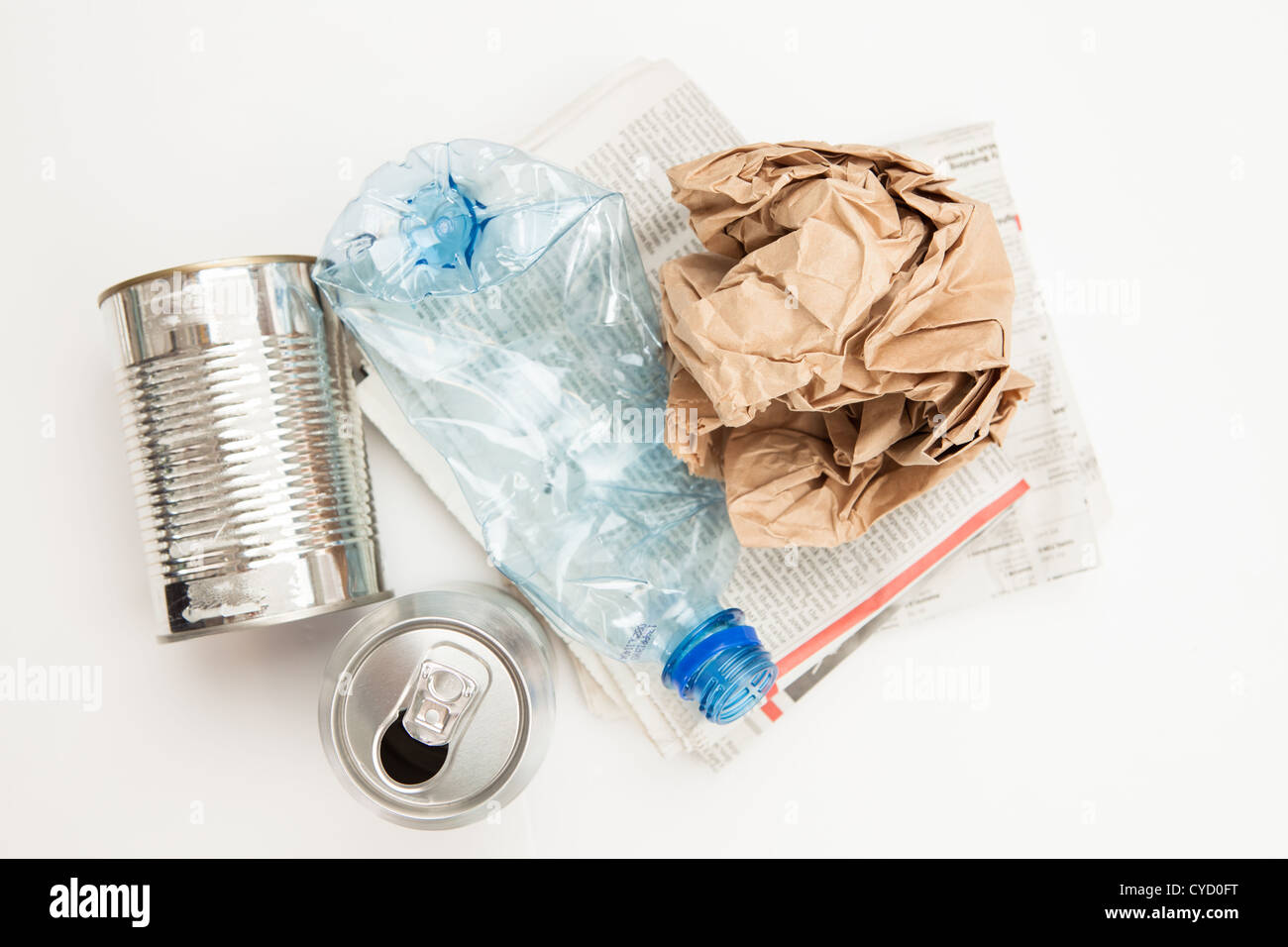 Plastic paper and mteallic waste Stock Photo - Alamy