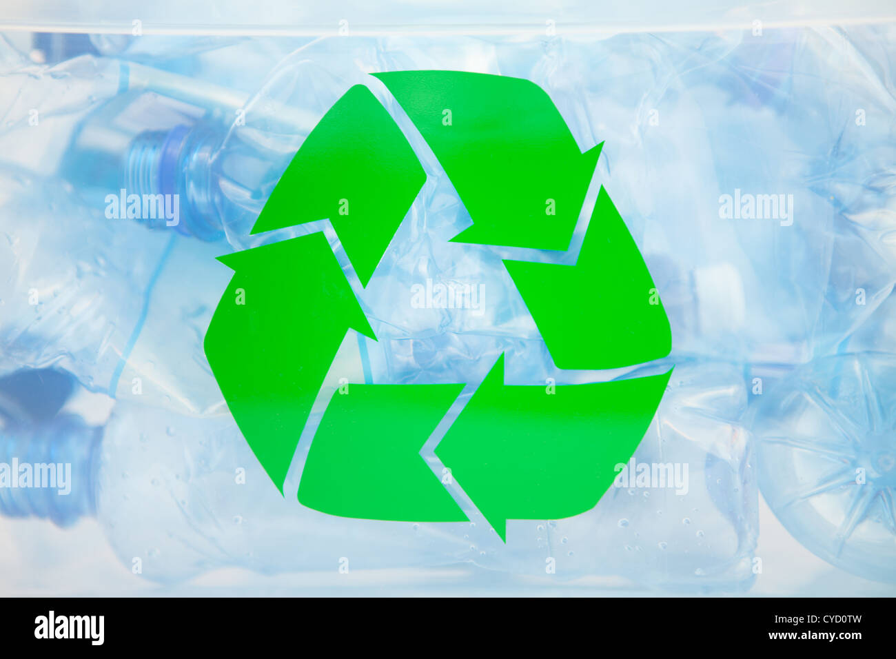 Recycling sign on a plastic box Stock Photo - Alamy