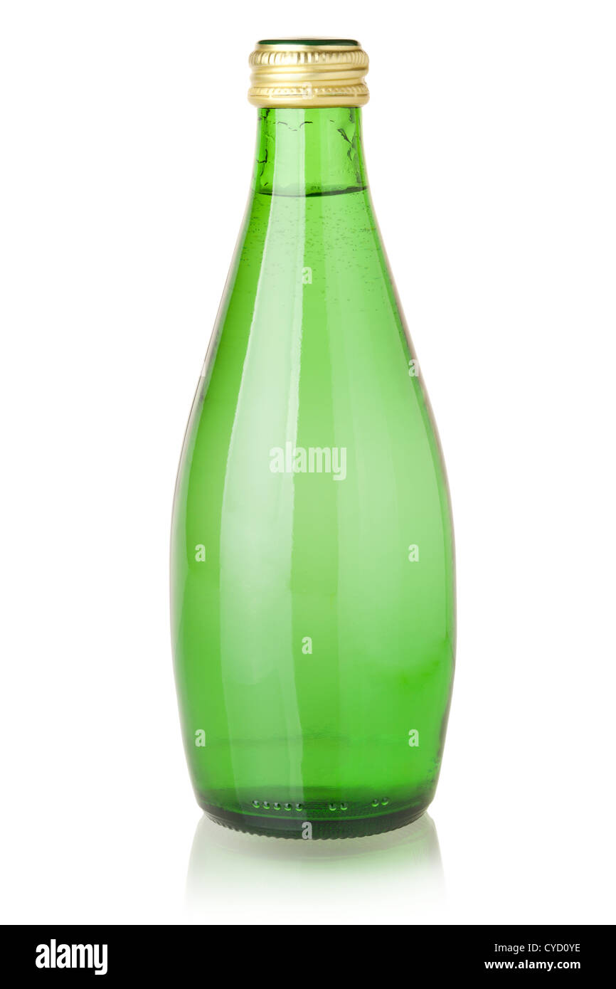 Soda water in glass bottle. Isolated on white Stock Photo - Alamy