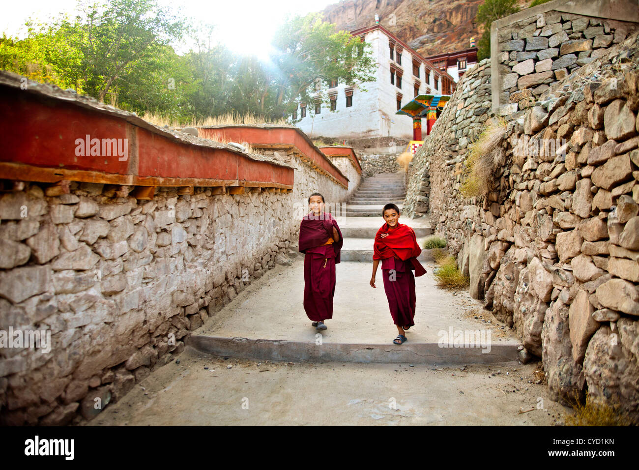Novice monks walking hi-res stock photography and images - Alamy
