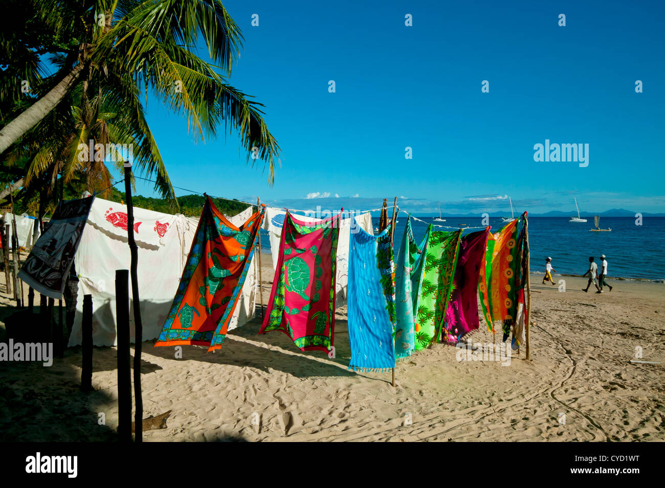 Shop Of Souvenirs, Beach Of Ambatouloaka, Island Of Nosy Be, Madagascar ...