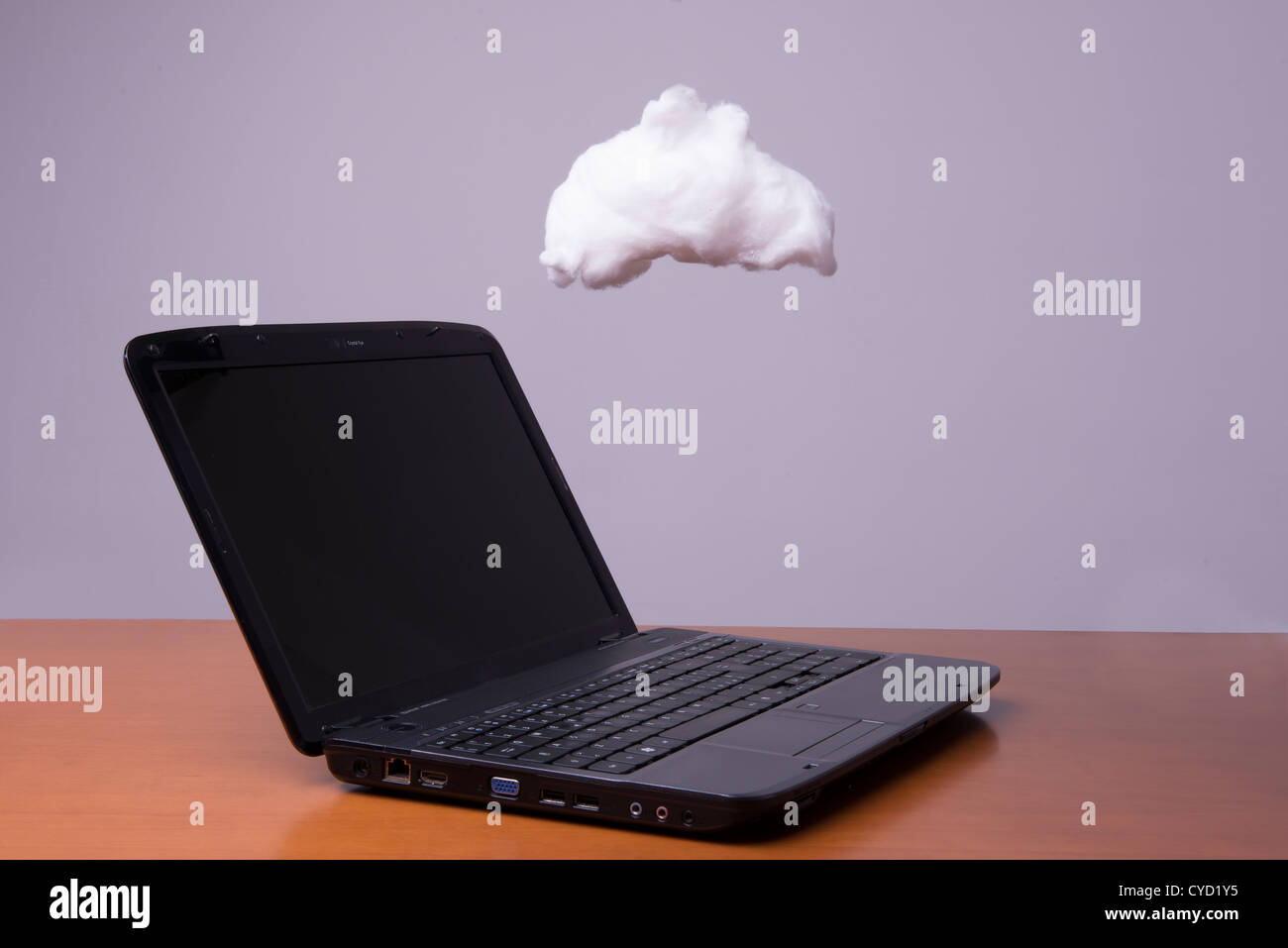 the laptop with the cloud Stock Photo - Alamy
