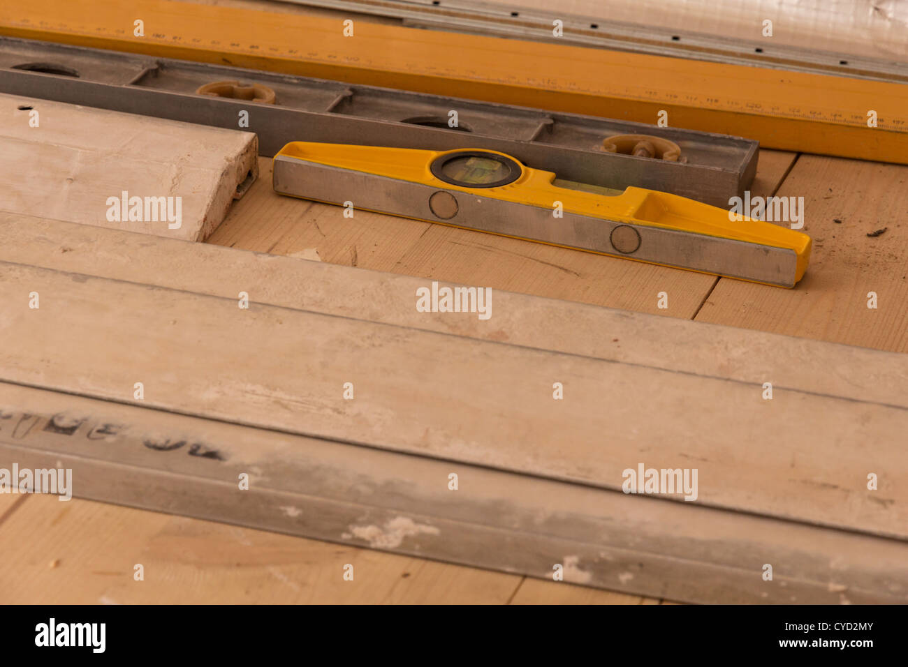 work tools for plastering walls Stock Photo - Alamy