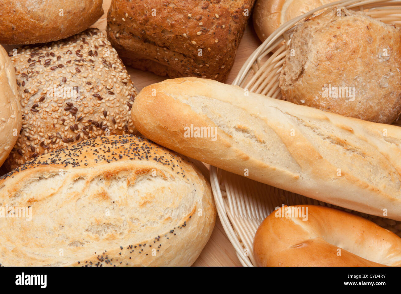 Variety of breads Stock Photo - Alamy