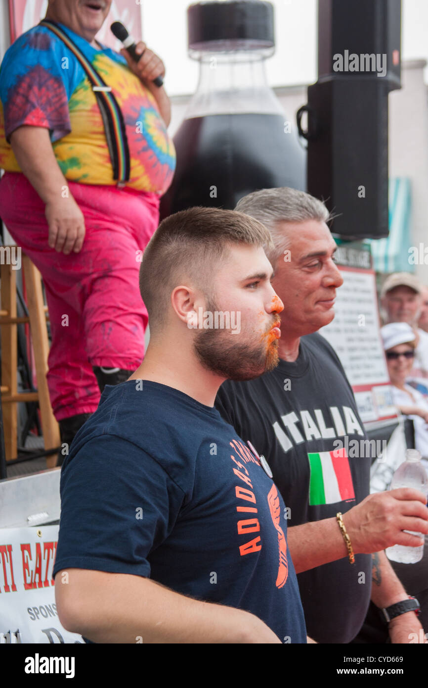 Spaghetti Eating Contest Stock Photo - Alamy