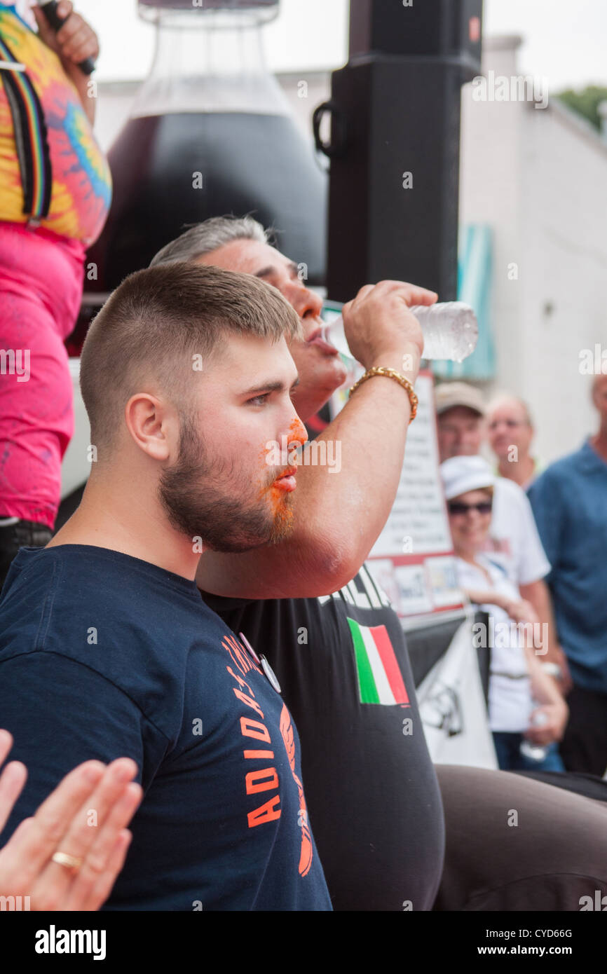 Spaghetti Eating Contest Stock Photo - Alamy