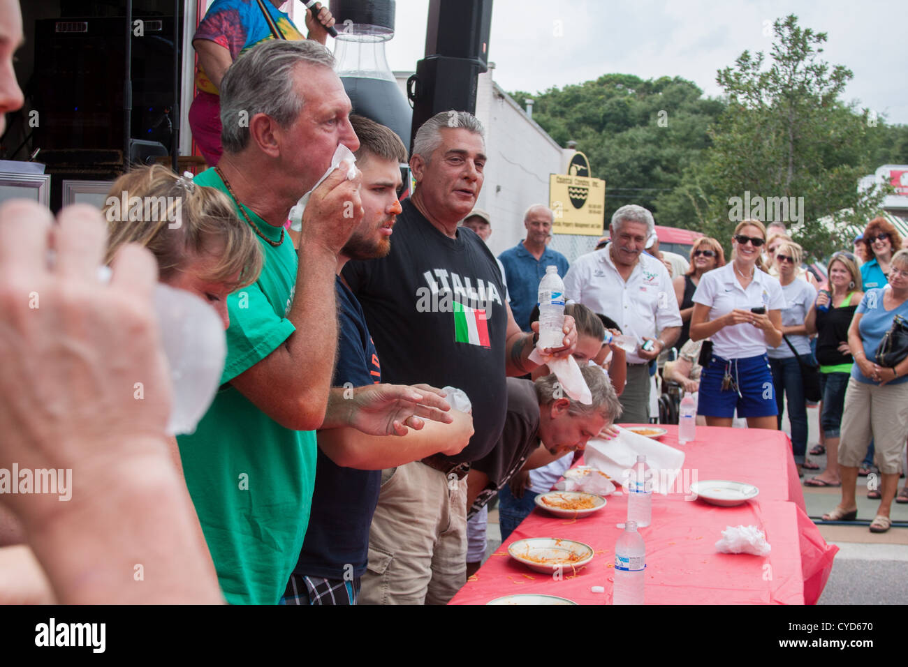 Spaghetti Eating Contest Stock Photo - Alamy