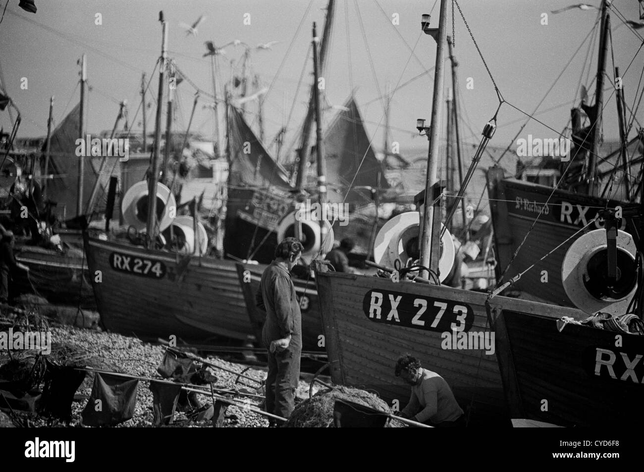 One of a set of 6 pictures of Hastings fishing fleet taken in 1980 with ...